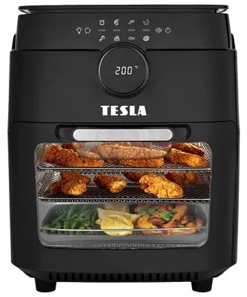TESLA Electronics AirCook & Grill - Chytrá horkovzdušná fritéza 12 l 1800W/230V