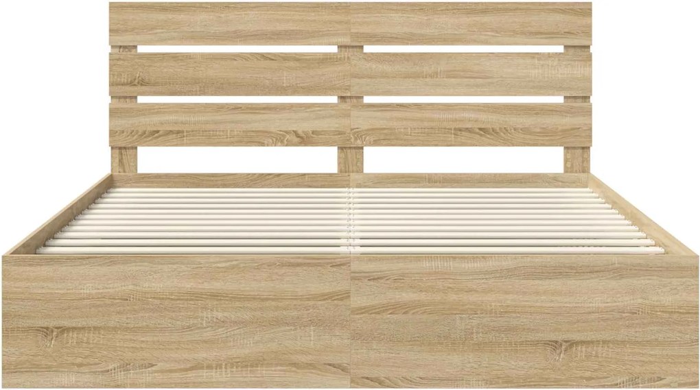 Rám postele s čelo Sonoma 200 x 200 cm Masivní borové dřevo 3411706