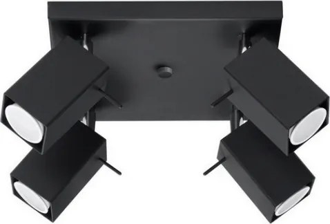 Stropní bodové svítidlo SOLLUX Merida 4 GU10 4x40W bez zdroje SL.0102 černá