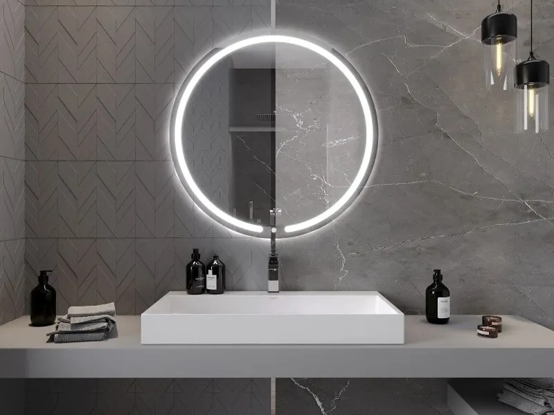 Mexen Rose kulaté osvětlené koupelnové zrcadlo, 90 cm, LED 6000K, proti mlze - 9810-090-090-611-00