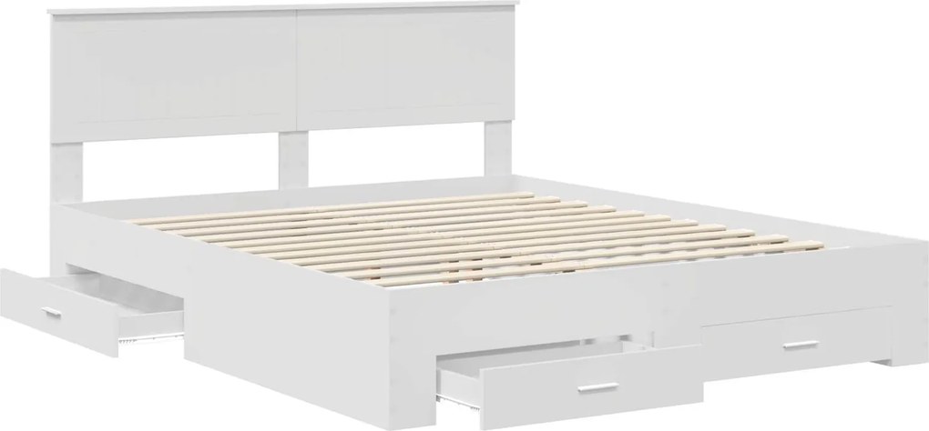 Rám postele se zásuvkou Bílá 160 x 200 cm Kompozitní dřevo 3410870