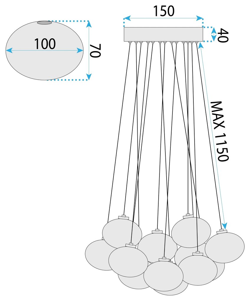 Toolight Závěsné osvětlení Modern D5 MS024-13CP černé