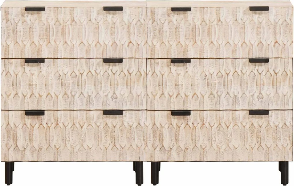 Servírovací skříň 2 ks 60 x 33 x 75 cm Masivní mangové dřevo 3310028