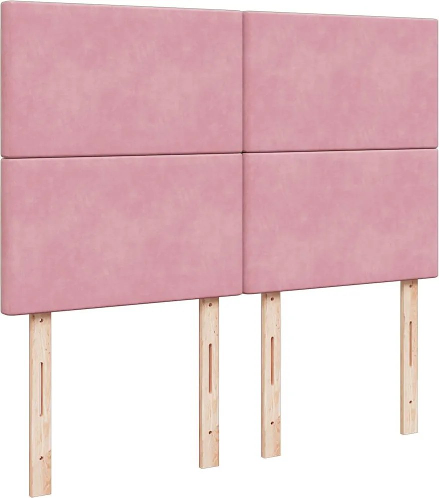 Box spring postel s matrací růžová 160x200 cm samet 3292381