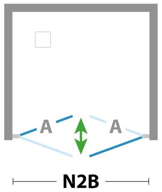 FORTE Sprchové dveře ESSENCE N2B BARVA rámu - Bílá, Rozměr A - 70 cm, Výplň - Čiré bezpečnostní sklo - 6 mm BEN2B10B1