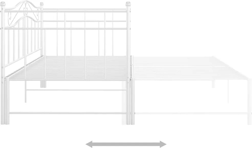 Rám vysouvací postele/pohovky bílý kovový 90 x 200 cm 324783