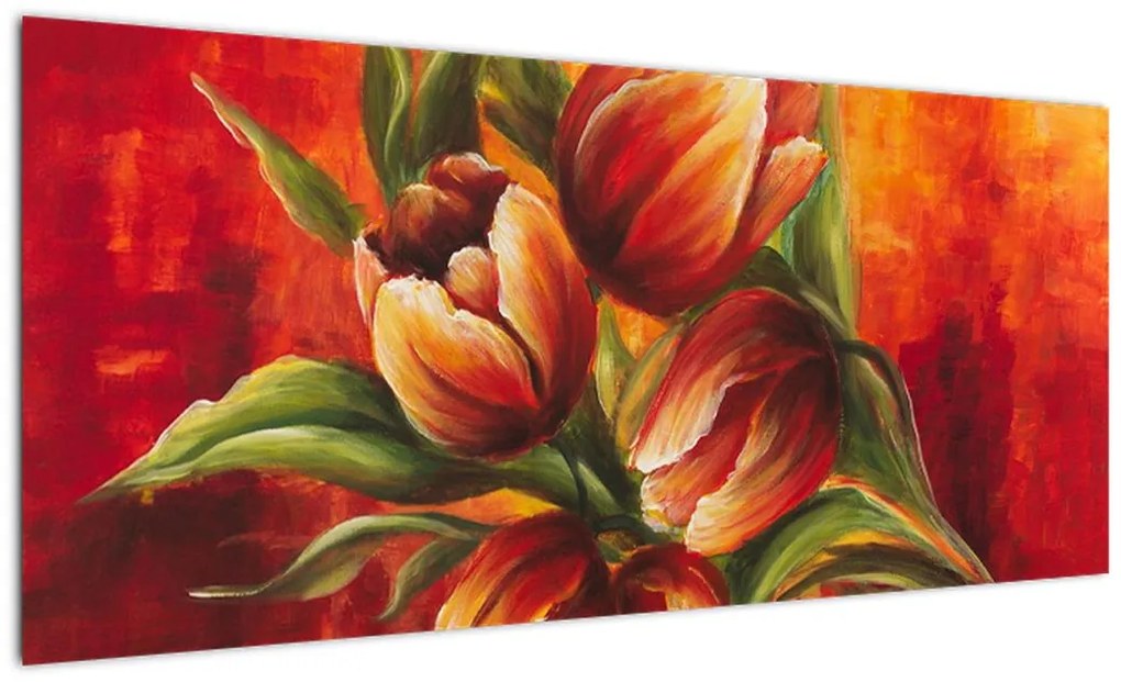 Obraz tulipánů na stěnu (100x40cm)