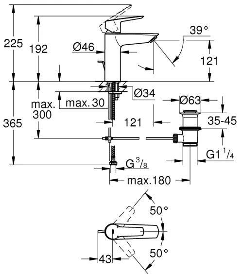 GROHE 23455002 - Umyvadlová baterie START 2021 velikost M lesklý chrom
