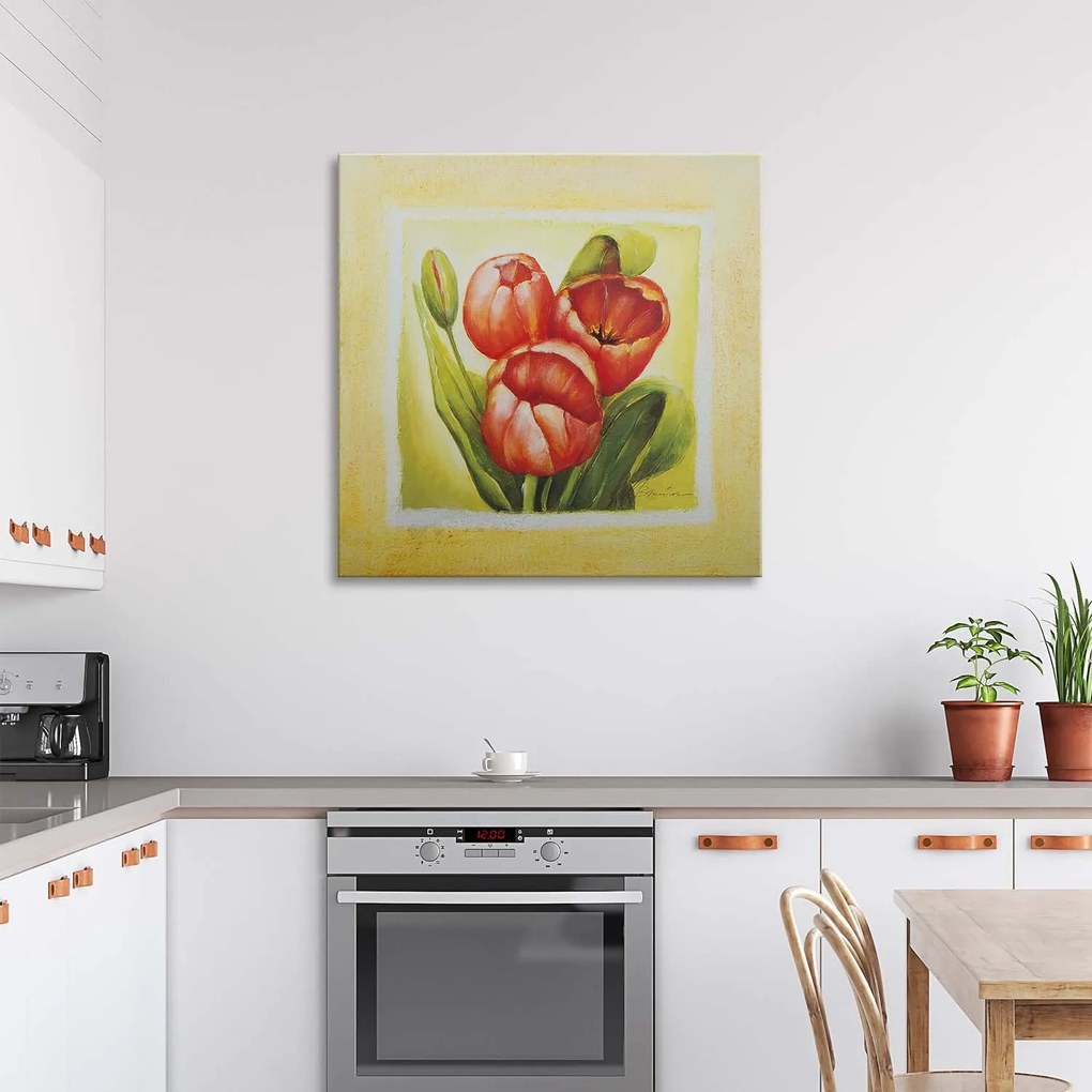 Gario Obraz na plátně Tři červené tulipány Rozměry: 30 x 30 cm