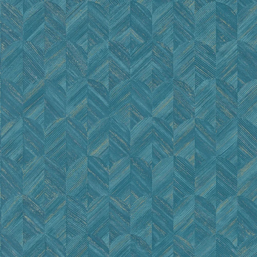 Geometrická modrá tapeta na zeď MU3206 Muse, Grandeco