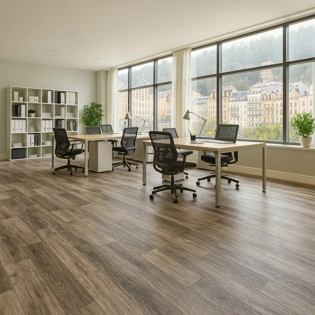 PVC podlaha - lino Toptex Lime Oak 796M, na mieru, šíře 4m,5m, šedá, filc, chodba / predsieň, Beauflor