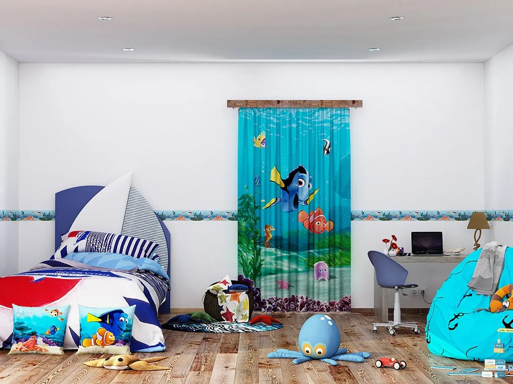 Dětská samolepící bordura na zeď Disney Hledá se Nemo | 5 m x 9.7 cm | DWBD8084
