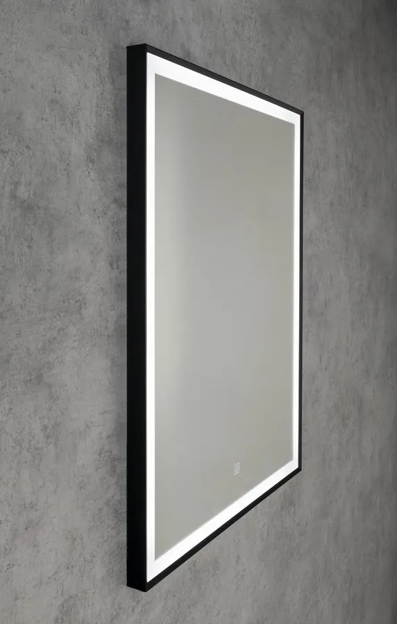 Aqualine Aqualine, CORNA zrcadlo s LED osvětlením 60x80cm, dotykový senzor, stmívatelné, černá mat, CN060