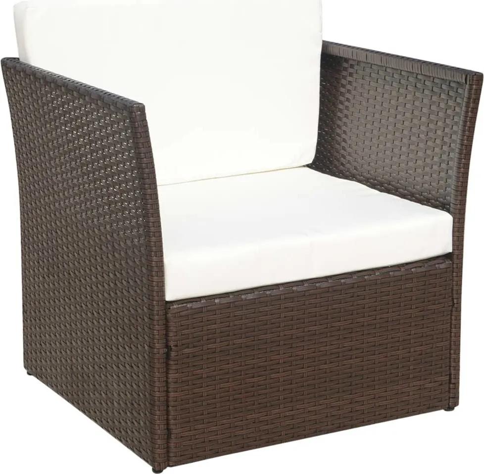 vidaXL Zahradní židle se stoličkou polyratan [41980] Barva: Hnědá