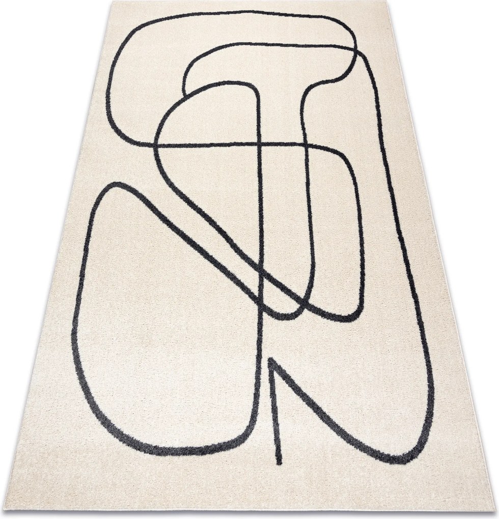Dywany Łuszczów, Kusový koberec Fusion 8297 cream/dark grey, 160x220, bílá, kancelář