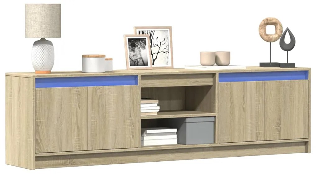 TV skříňka s LED dub sonoma 180 x 34 x 50 cm kompozitní dřevo 3307914