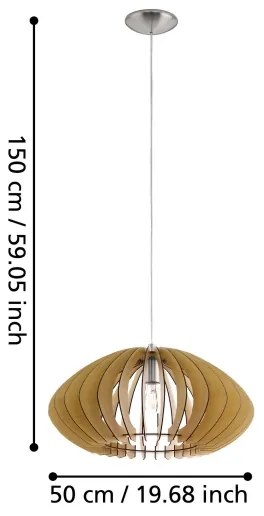 Eglo 95257 - Lustr COSSANO 2 1xE27/60W/230V
