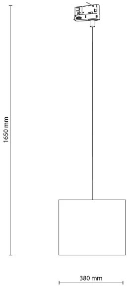 Lustr na lanku 3-fáz. lišto. systému TRACER 1xE27/15W/230V pr. 30 cm černá/hnědá
