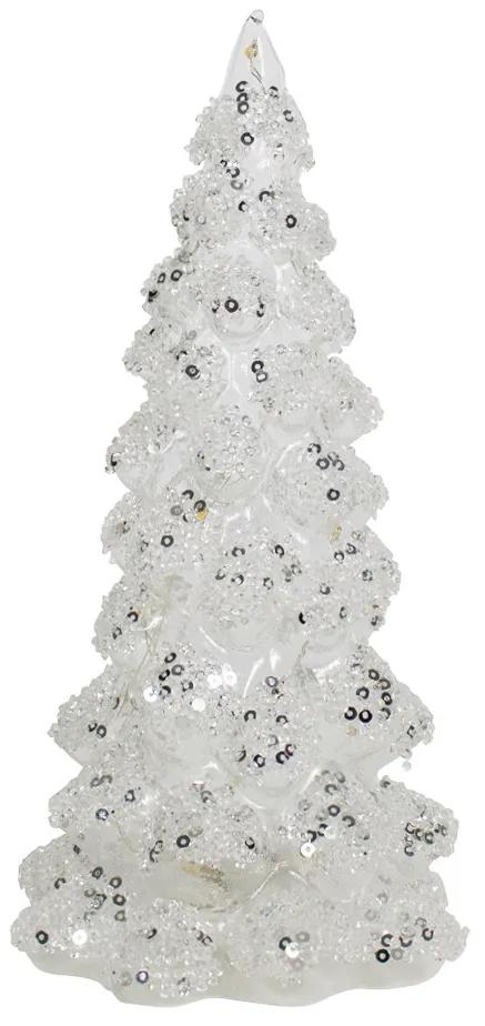 Bílý vánoční stromek se třpytkami Led L - Ø13*30cm