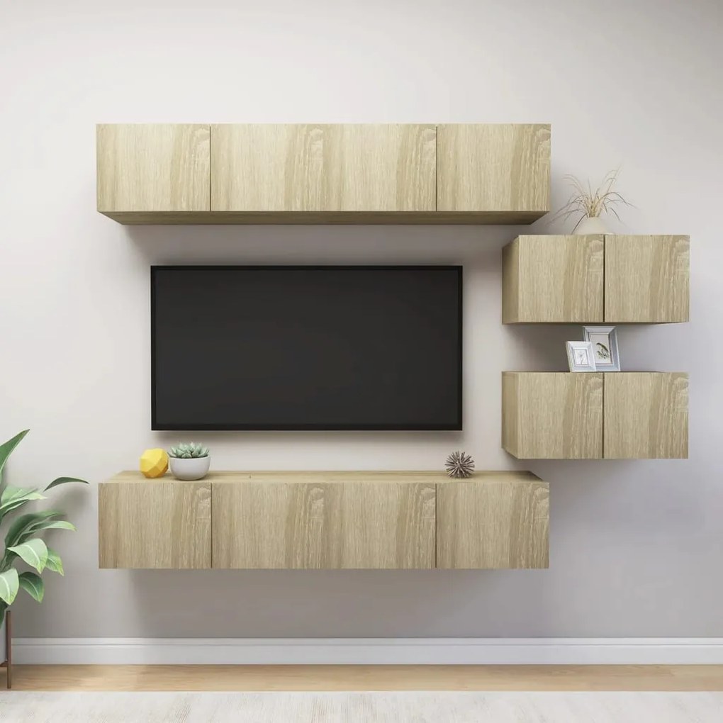 6dílný set TV skříněk dub sonoma kompozitní dřevo 3079041