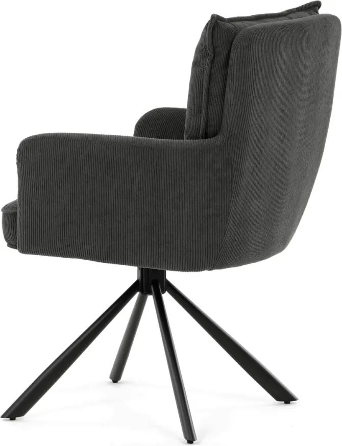 Jídelní židle HC-X1128 GREY2, manšestrová látka, šedá (60 x 67) cm
