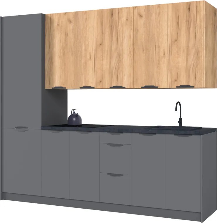 Sada 2.6 vrch Dub kraft, spodek Antracit / Grafit Leo