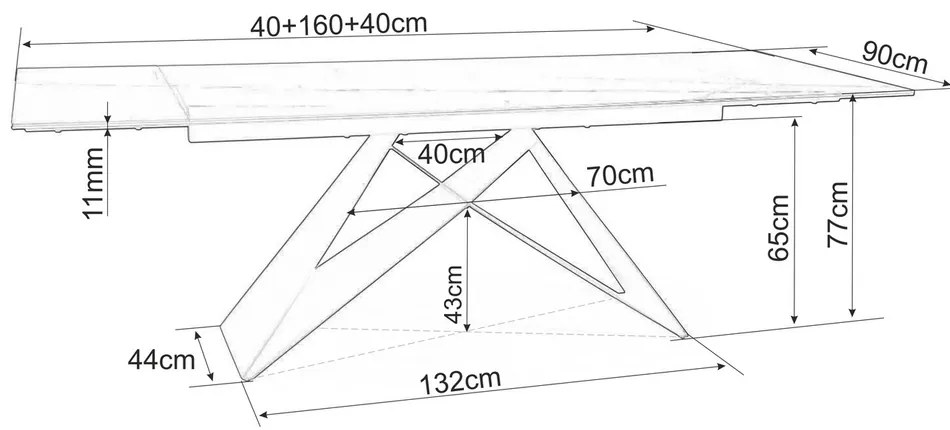 Jídelní stůl Westin II 160 x 90 cm, tyrkysová