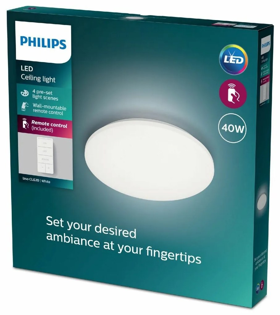 Philips 8720169196094 stropní LED svítidlo Izso 1x 40 W 4300lm 2700-6500K, pr. 47 cm + ovladač