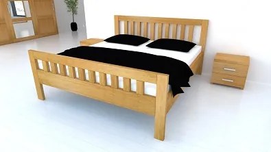 Dřevěná postel z masivu Postelia MIA PLUS Dub 140x200 - dubové dvoulůžko o šíři masivu 3,7 cm