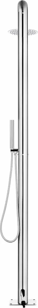 Zahradní sprcha s šedou základnou 230 cm nerezová ocel 3070794