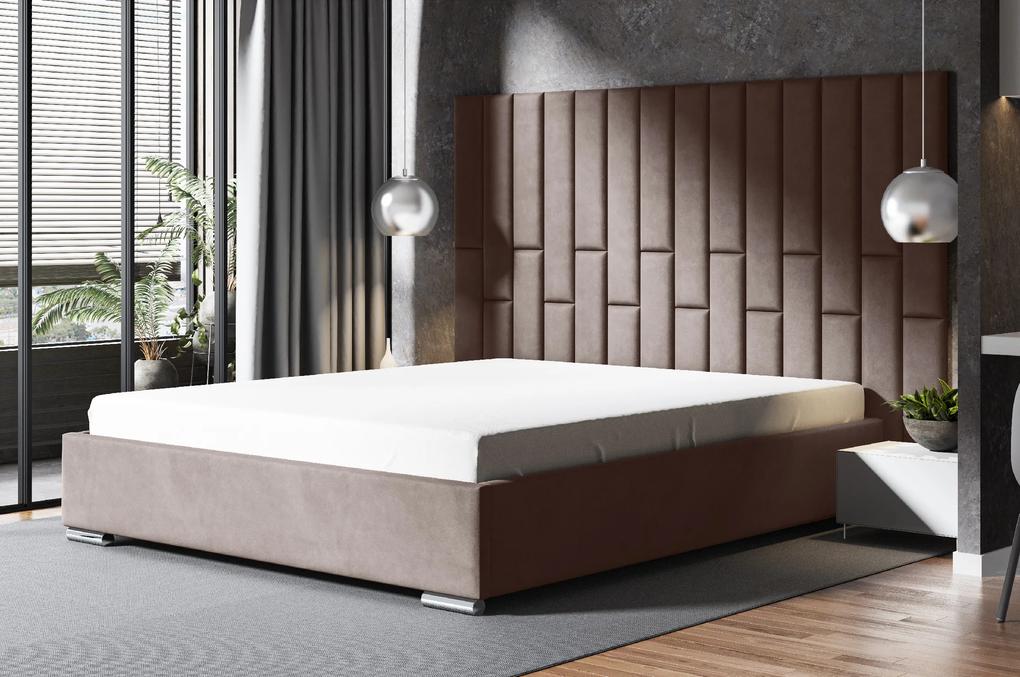 Eka Čalouněná postel LANA 160 x 200 cm Barva látky Trinity: (2310) Růžová, Úložný prostor: S dřevěným rámem úložného prostoru