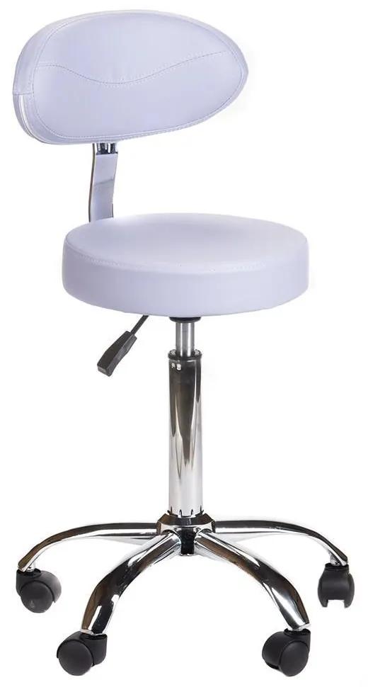 LuxuryForm Židle BERN s opěrátkem na stříbrné základně s kolečky - levandule