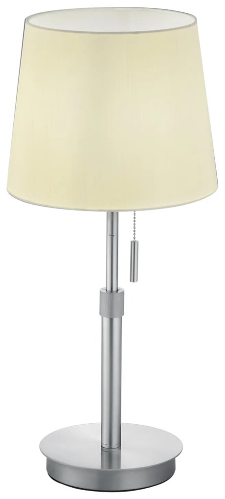 Trio Leuchten 509100107 LYON - Stolní moderní lampa s tahovým vypínačem a bílým textilním stínidlem, 56cm