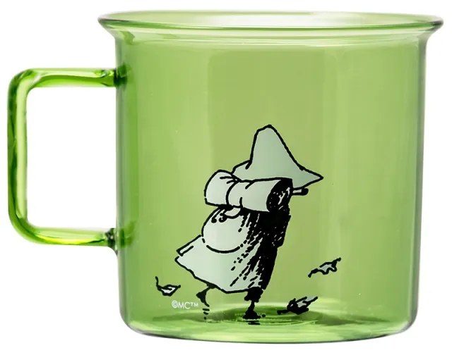 Skleněný hrnek Snufkin 0,35l, zelený