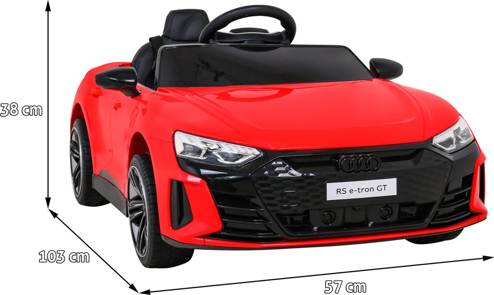 Ramiz Elektrické autíčko Audi RS E-Tron GT pro děti červené + dálkové ovládání + pohon 4x4 + rádio MP3 + LED + EVA