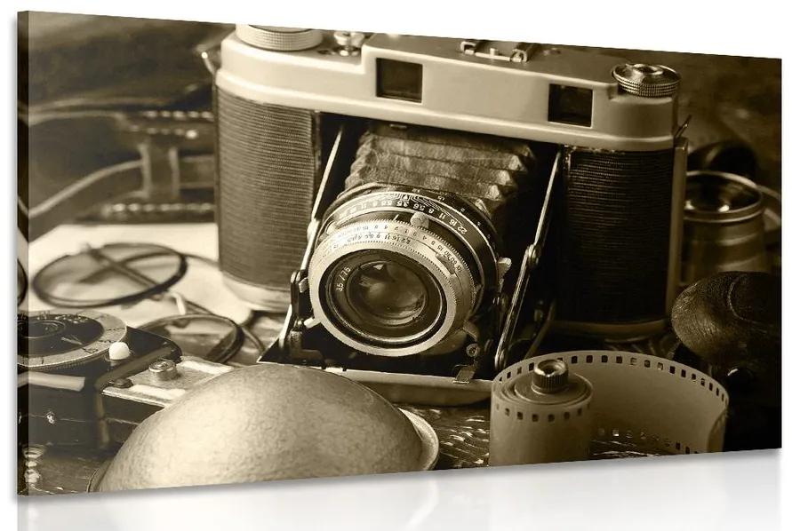 Obraz starý fotoaparát v sépiovém provedení Varianta: 120x80