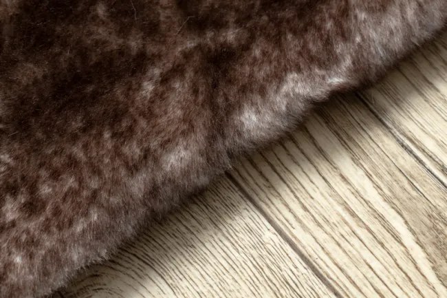 Koberec LAPIN Shaggy sloní kost/hnědý protiskluzový