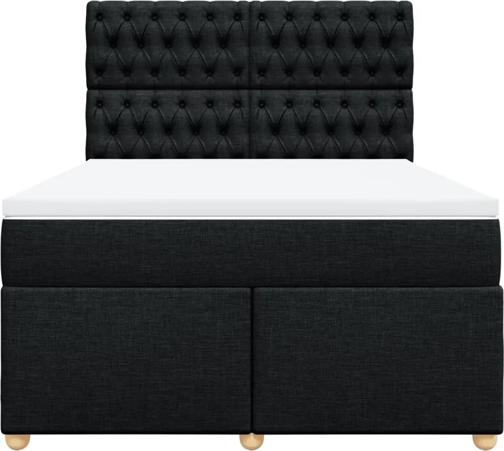 Box spring postel s matrací černá 140x200 cm textil 3291312