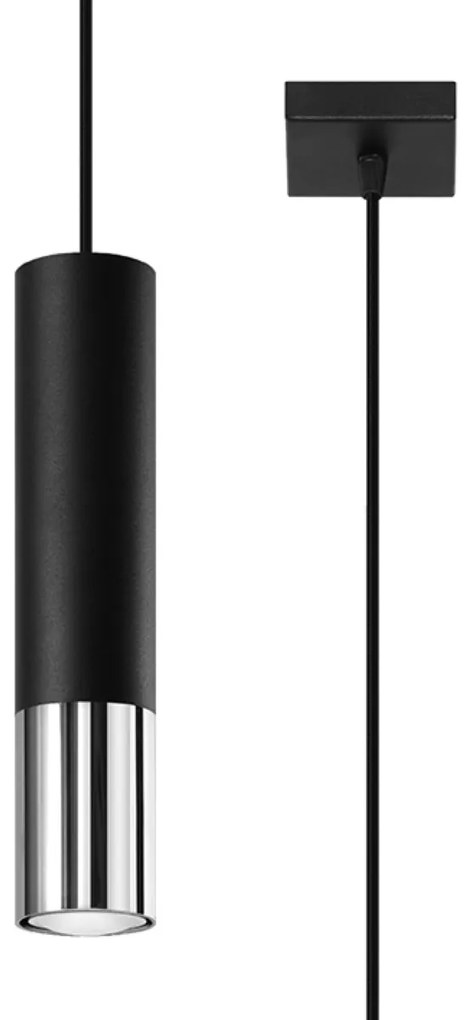 Sollux Lighting Závěsné svítidlo LOOPEZ 1 černá/chromová