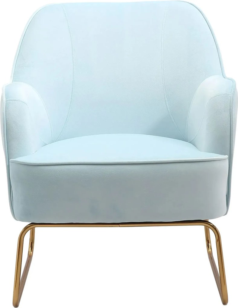 Světle modré sametové křesílko Firenze light blue - 65*75*80cm