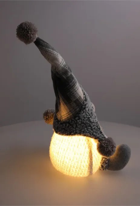 Dekorativní látkový skřítek s LED osvětlením 38 cm