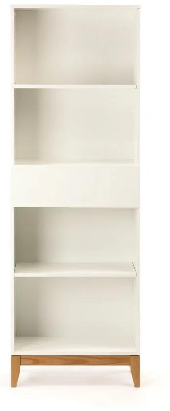 Bílá knihovna Woodman Blanco s dubovou podnoží 180 x 62 cm