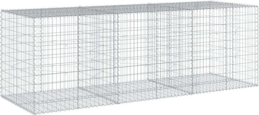 Gabionový koš s víkem 300 x 100 x 100 cm pozinkované železo 3295194