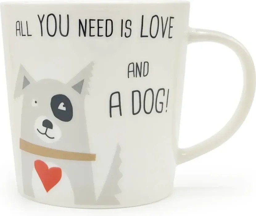 Porcelánový hrnek All you need is love and a dog!, 400 ml – dárek pro pejskaře