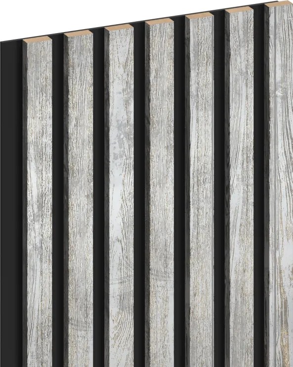 Mexen Lam-B, stěnové lamely 275 × 31,5 cm, HDF deska 4 mm, dub bělený, S100-275317-2812-064