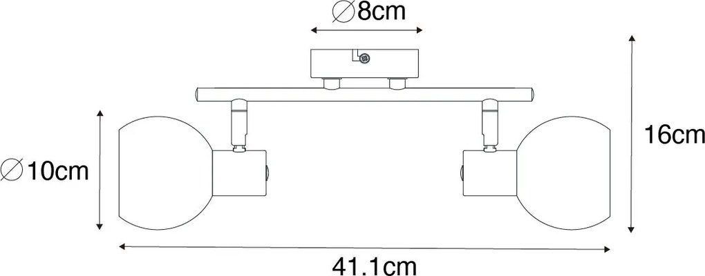 Inteligentní bodové světlo zlaté s růžovým sklem vč. 2 Wi-Fi P45 - Vidro