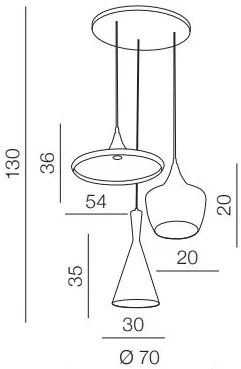 Závěsné svítidlo Azzardo Mix, 3xE27, 60W Barva: bílo / zlatá