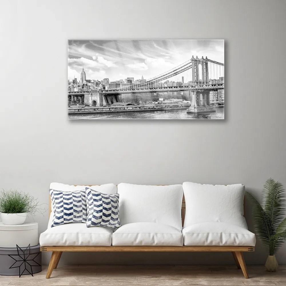 Obraz na skle Most Architektura 125x50 cm