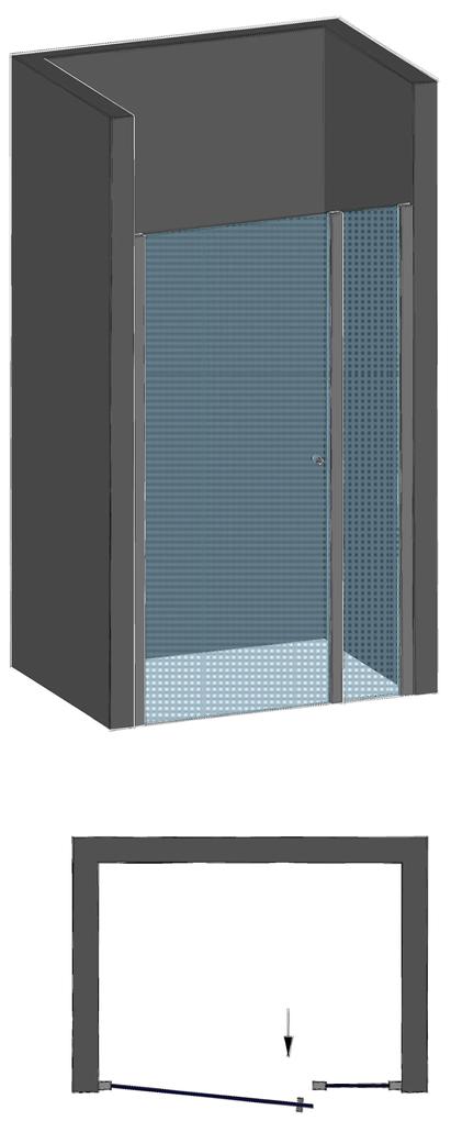 ARTTEC Jednokřídlé sprchové dveře do niky MOON C 4 čiré sklo 101 - 106 x 195 cm