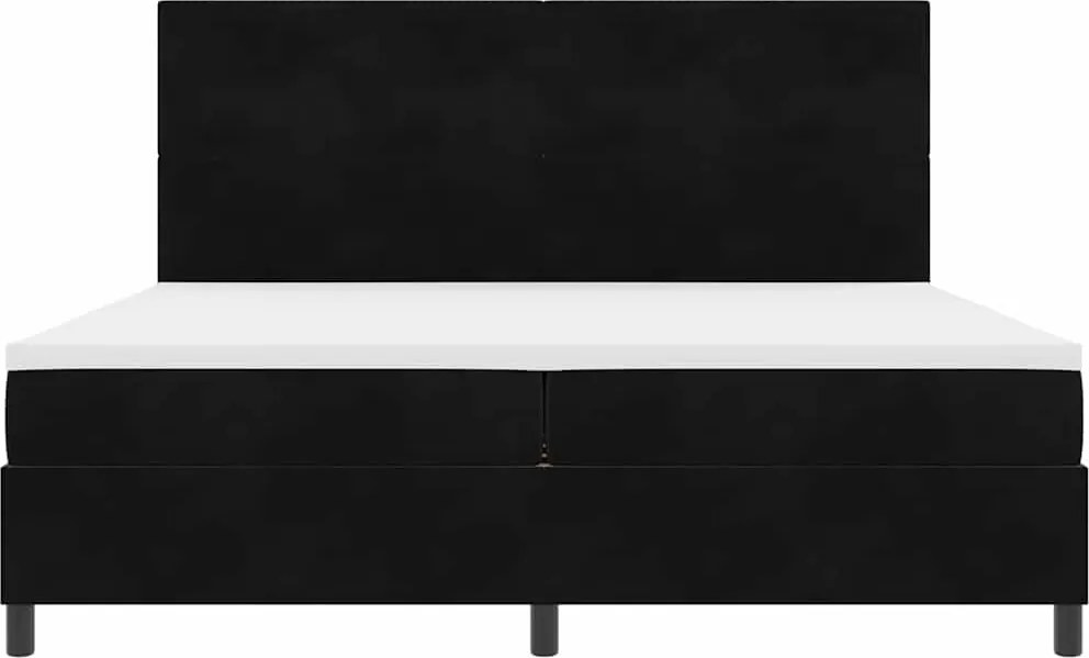 Postel s boxspringem s čelo Černý 200 x 200 cm samet 3339856